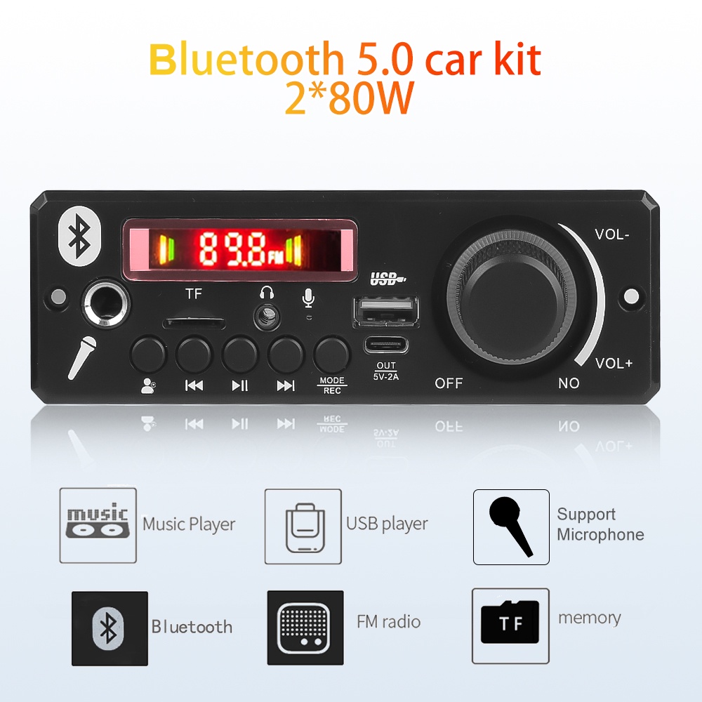 Bluetooth MP3 Decoder Board 12V 160W 2 * 80W Amplifier MP3 Player Car ...
