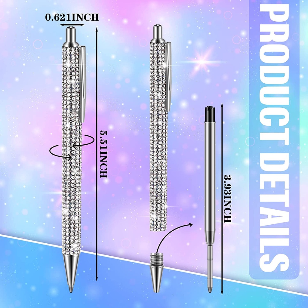 Canetas Esferográficas Rhinestone Bling Metal Black Ink Gift Diamantadas Big Crystal Caneta Para ...