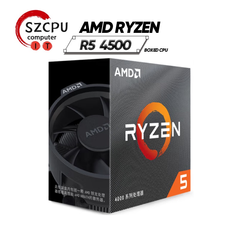 AMD Ryzen 5 4500 Novo R5 3.6 GHz 6-Core Processador de CPU 12-Thread 7NM L3 = 8M 100-000000644 ...