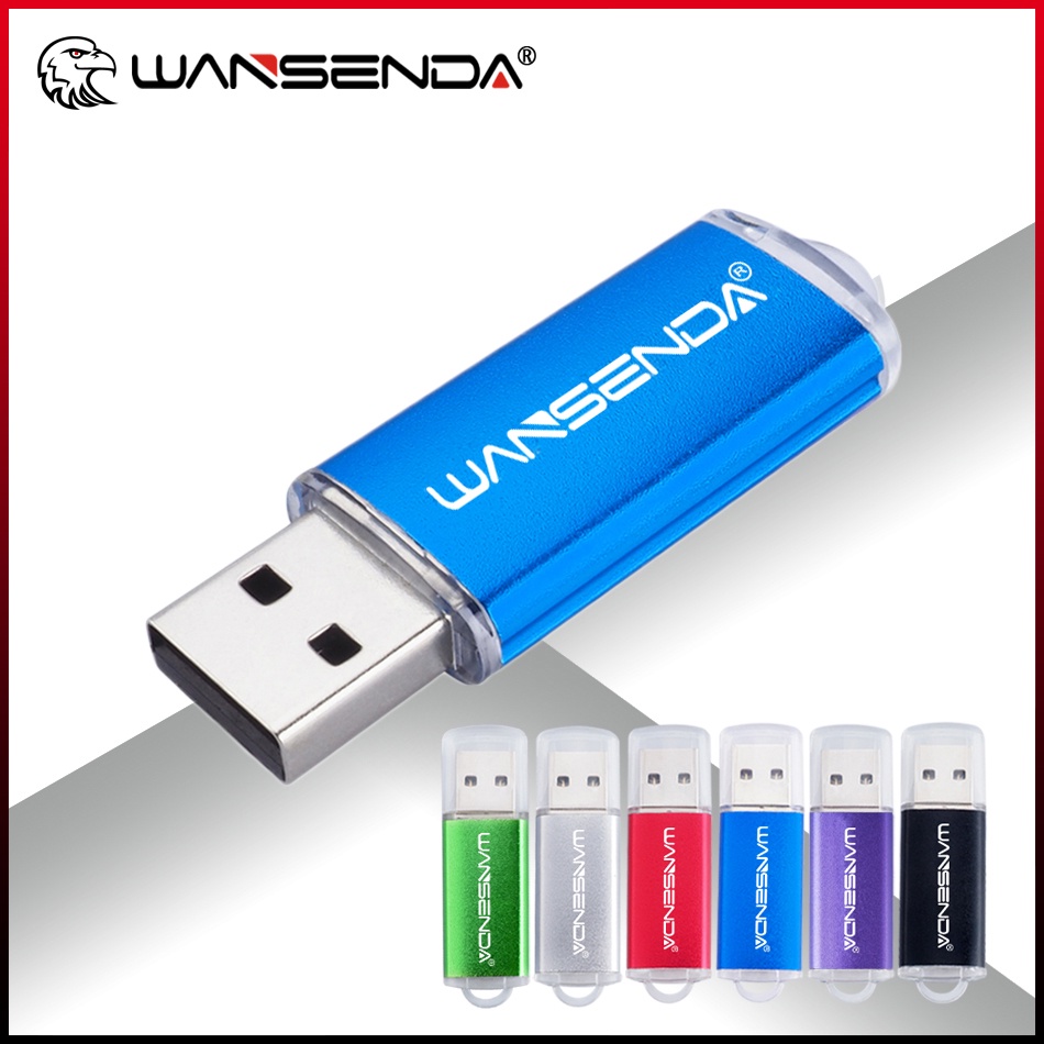WANSENDA Unidade Flash USB Metálica Mini Pen Drive 32GB 64GB Capacidade ...