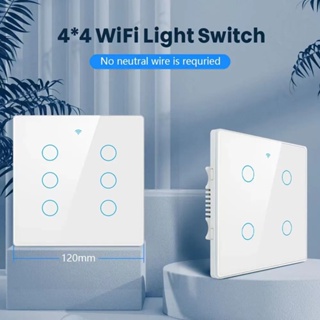 Tuya WiFi + RF433 Interruptor Inteligente AC 110-220V Brasil 4x4 Painel De Toque 4/6 Gangue Com ...