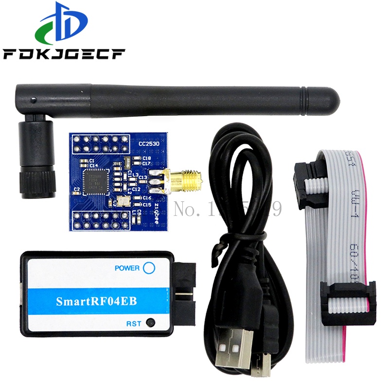 CC2530 Módulo Sem Fio ZigBee CC2530F256 Porta Serial Placa Central 2.4GHz Antena SmartRF04EB ...