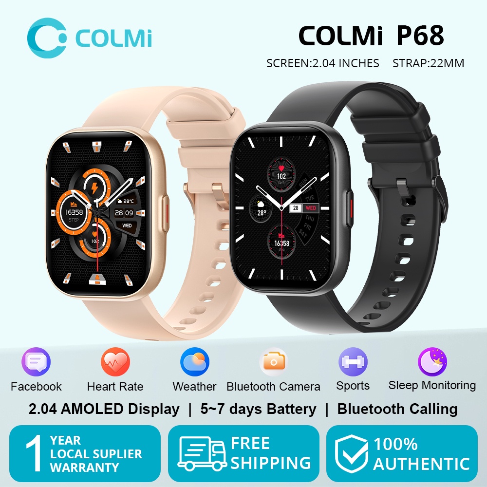 COLMI P68 Smartwatch Relógio Inteligente AMOLED IP67 Bluetooth À Prova ...