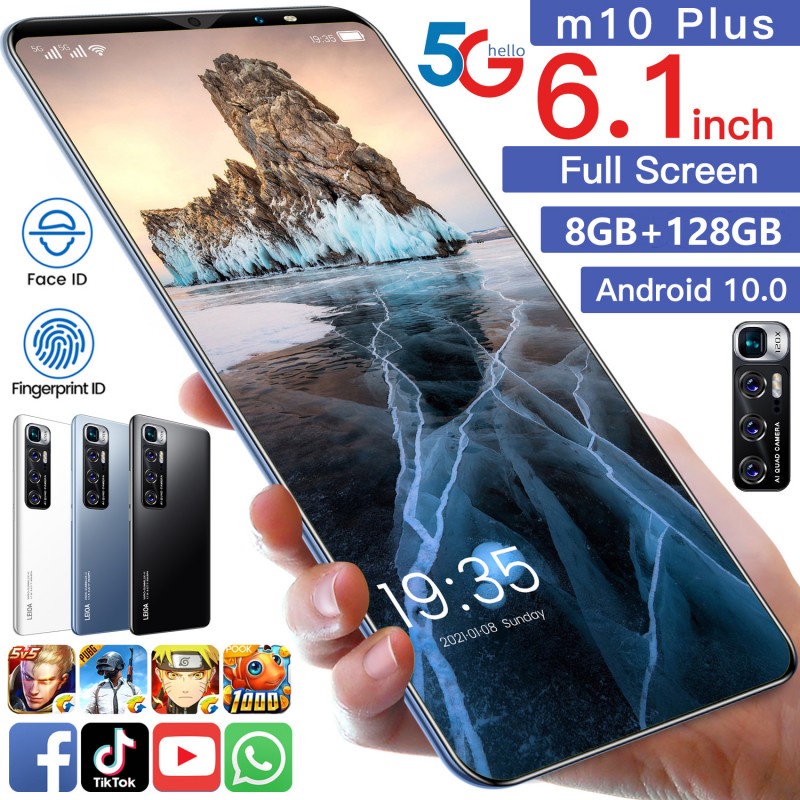 M10Plus Celular Telefone Android De 6,1 Polegadas Smartphone Celulares ...