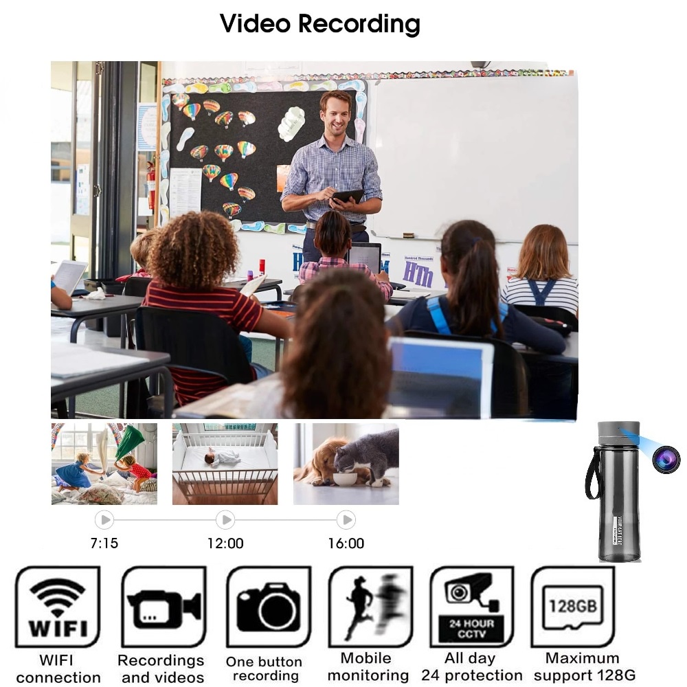 Mini Câmera Portátil Água Botter Full HD Copo Para Escritório Ao Ar ...