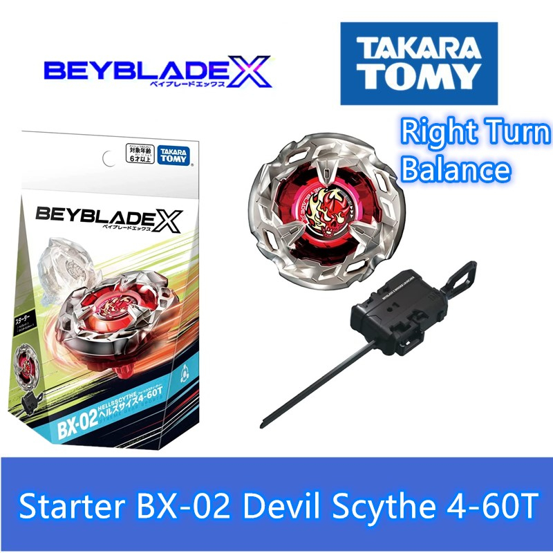 Conjunto De Partida Original Takara Tomy Beyblade-X BX-02 Scythe 4-60T Spinning Top Toys ...