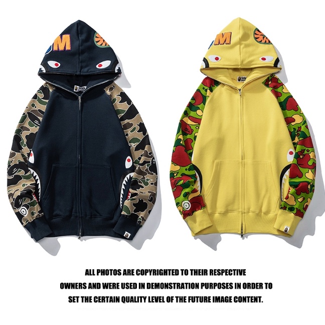 Novo Moda Bape Tubarão Camuflagem Homens Mulheres Com Capuz De Algodão ...