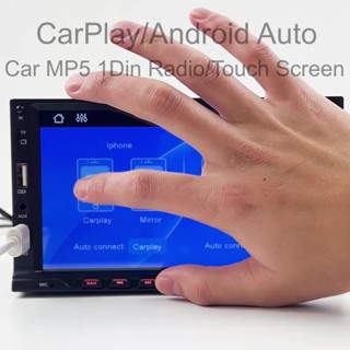 Carplay Multimídia Central 1 Din 7 Polegadas MP5 Bluetooth USB/AUX/TF Mirrorlink Com Tela ...