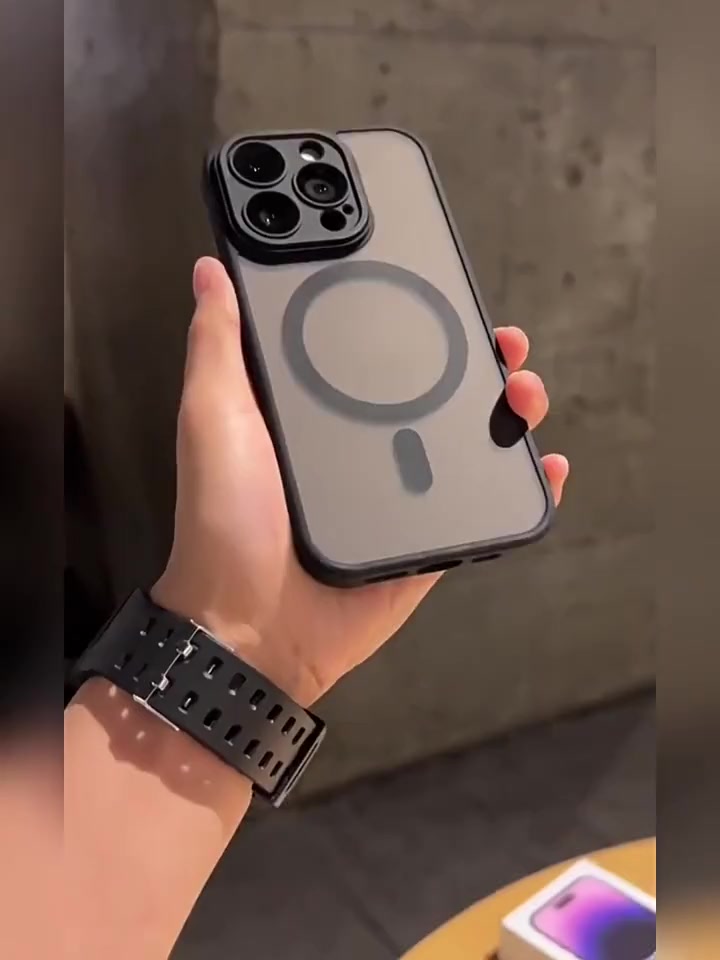 Magnético Luxo Fosco Translúcido Armadura Caso À Prova De Choque Para iPhone 16 15 14 13 12 11 ...