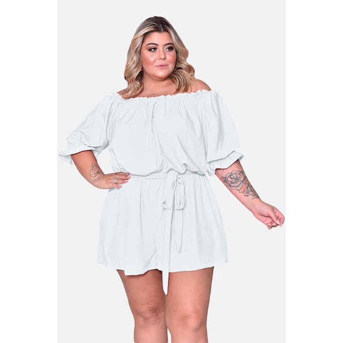 Macacao Macaquinho Feminino Curto Plus Size Tamanhos Grandes Xg Exg