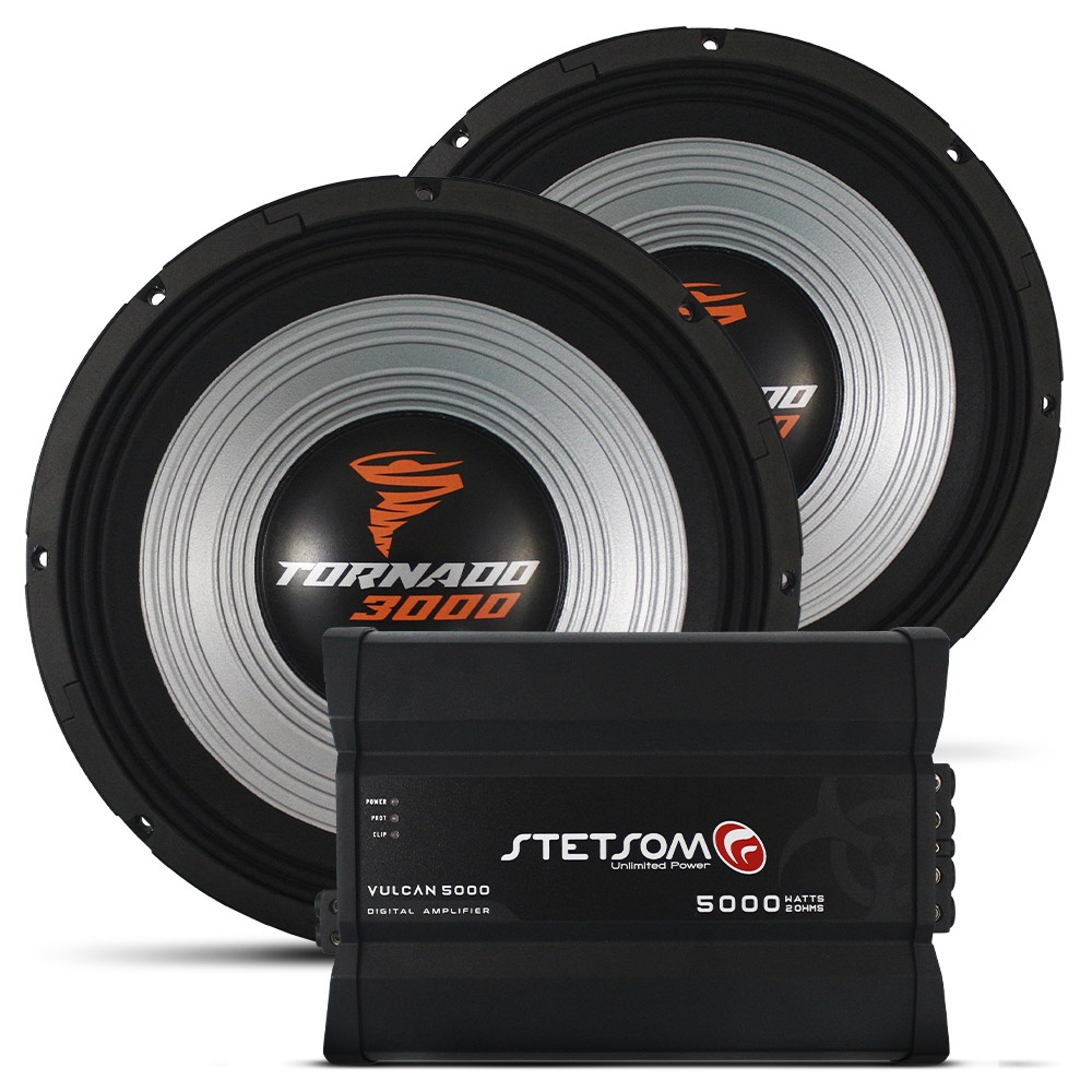 Kit Modulo Amplificador Stetsom 5000 Rms Vulcan 5000 + 2 Subwoofer 15 ...
