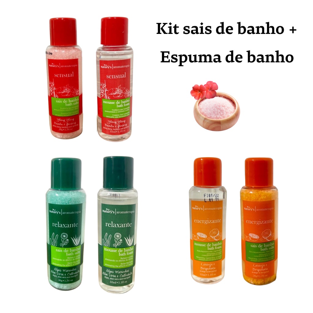 50 Kit Hidromassagem Sais De Banho e Espuma de banho energy, sensual, relaxante spa hotel ...