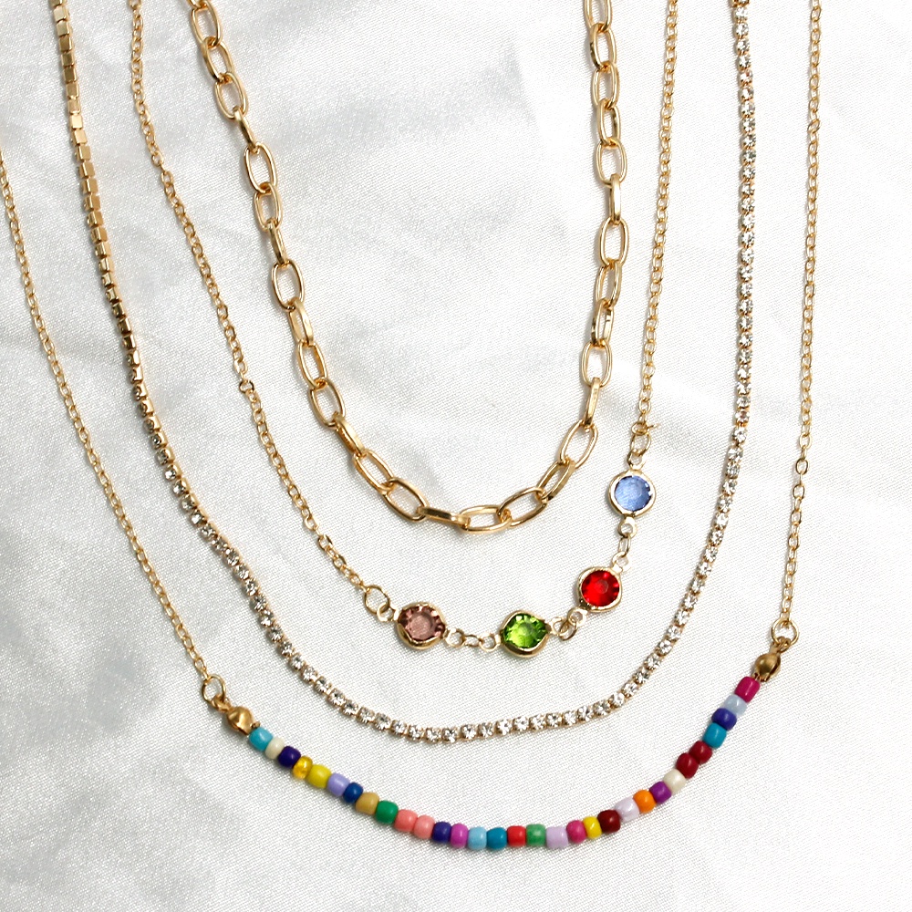 Kit Colar Choker Dourados com Quatro Unidades Colares da moda KIT 05 ...