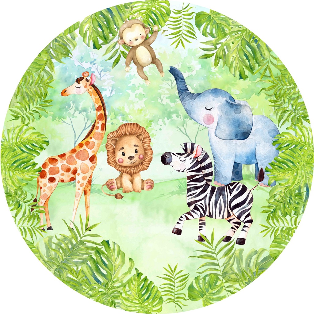 Painel Redondo Tecido Sublimado 3D Safari | Shopee Brasil