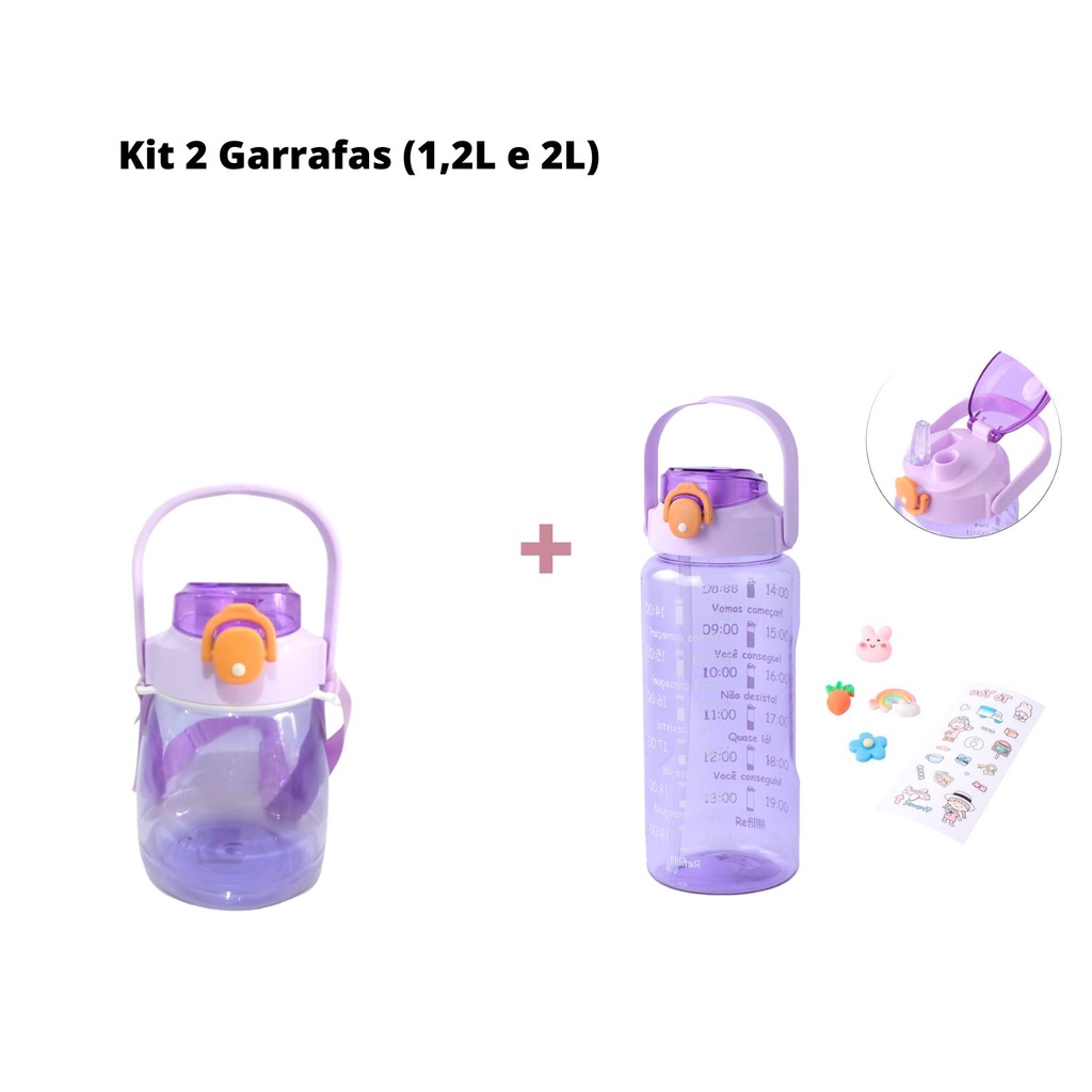 Kit Garrafas Mãe E Filha 2 E 1,2l Com Adesivos | Shopee Brasil