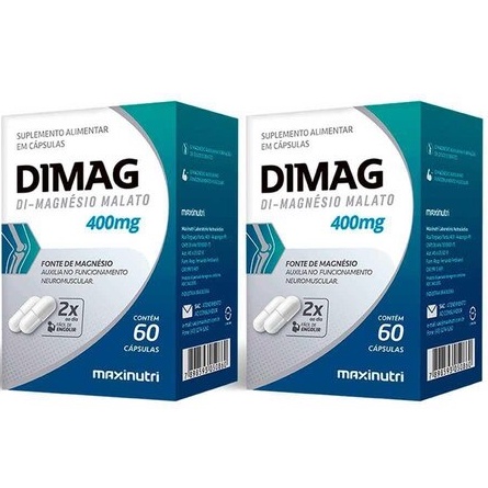 Kit 2- Dimag Di-Magnesio Malato 400mg 60 CAP - Maxinutri ( Total 120 ...