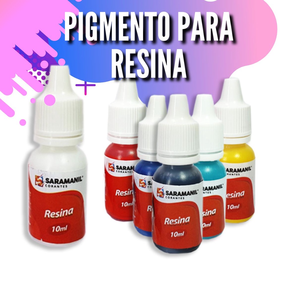 Pigmento Líquido para Resina 10ml Saramanil Corantes Diversas Cores ...