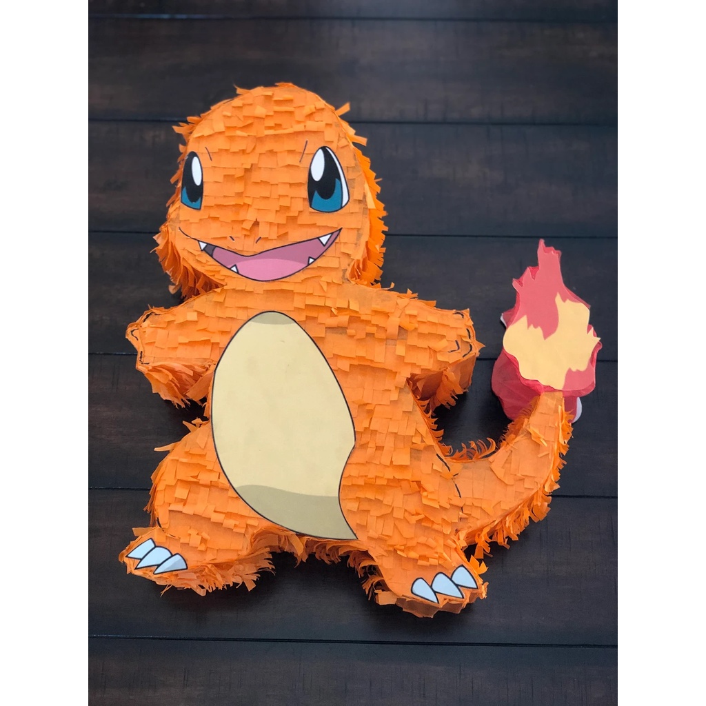 Pinhata Charmander Pokemon com bastão, tapa olhos e confetes | Shopee ...