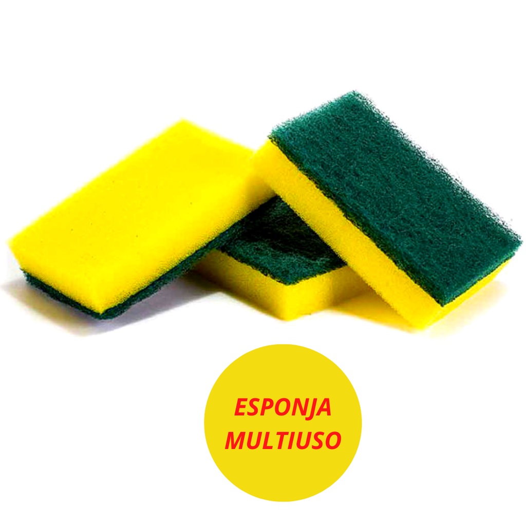kit 3 Esponja Multiuso Bucha de lavar Louça Verde e Amarela Cozinha e ...