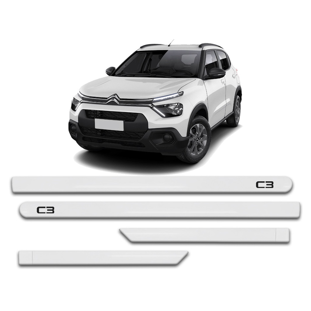 Jogo De Friso Lateral Porta Modelo Redondo Novo Citroen C3 2023 ...