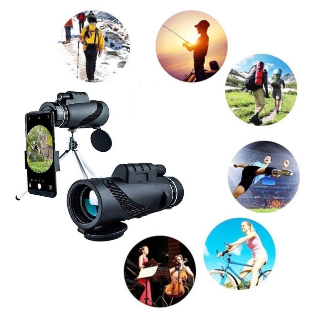 Monoscópio Portátil Monocular Zoom C/ Tripé 80x100 | Shopee Brasil
