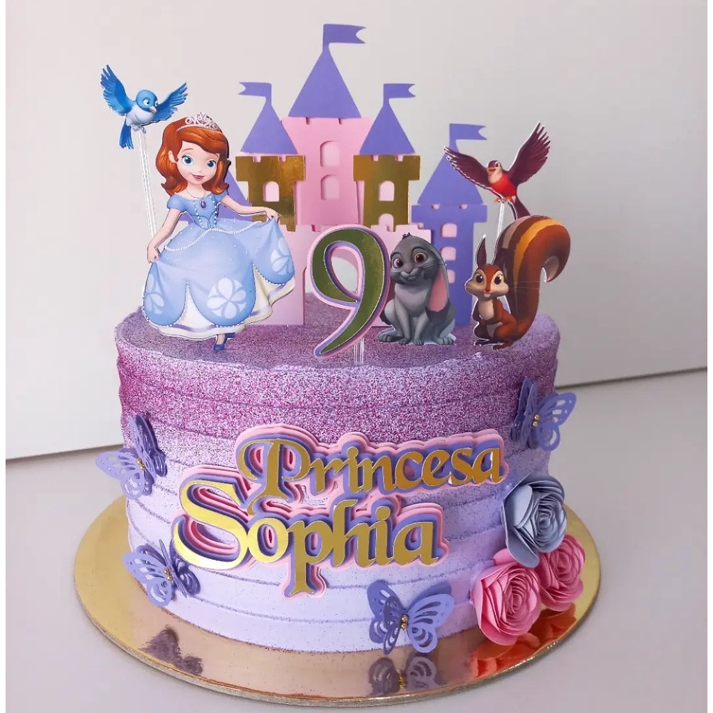 Topper Princesa Sofia/Topo de bolo em camadas 3D princesa sofia ...