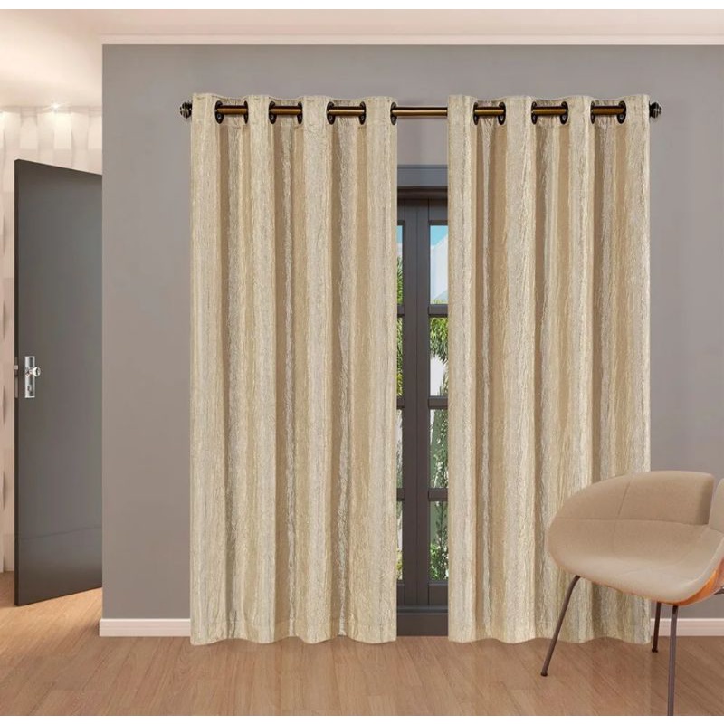 Cortina 2,80 Lar × 1,80 alt Cetim Amassado Direto da Fábrica | Shopee ...