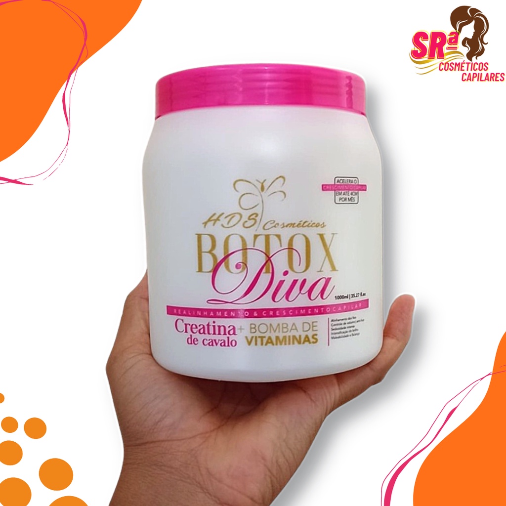 Botox Diva HDS Com Creatina de Cavalo 1kg (COM FORMOL) Alisamento e Bomba de Vitaminas HDS ...