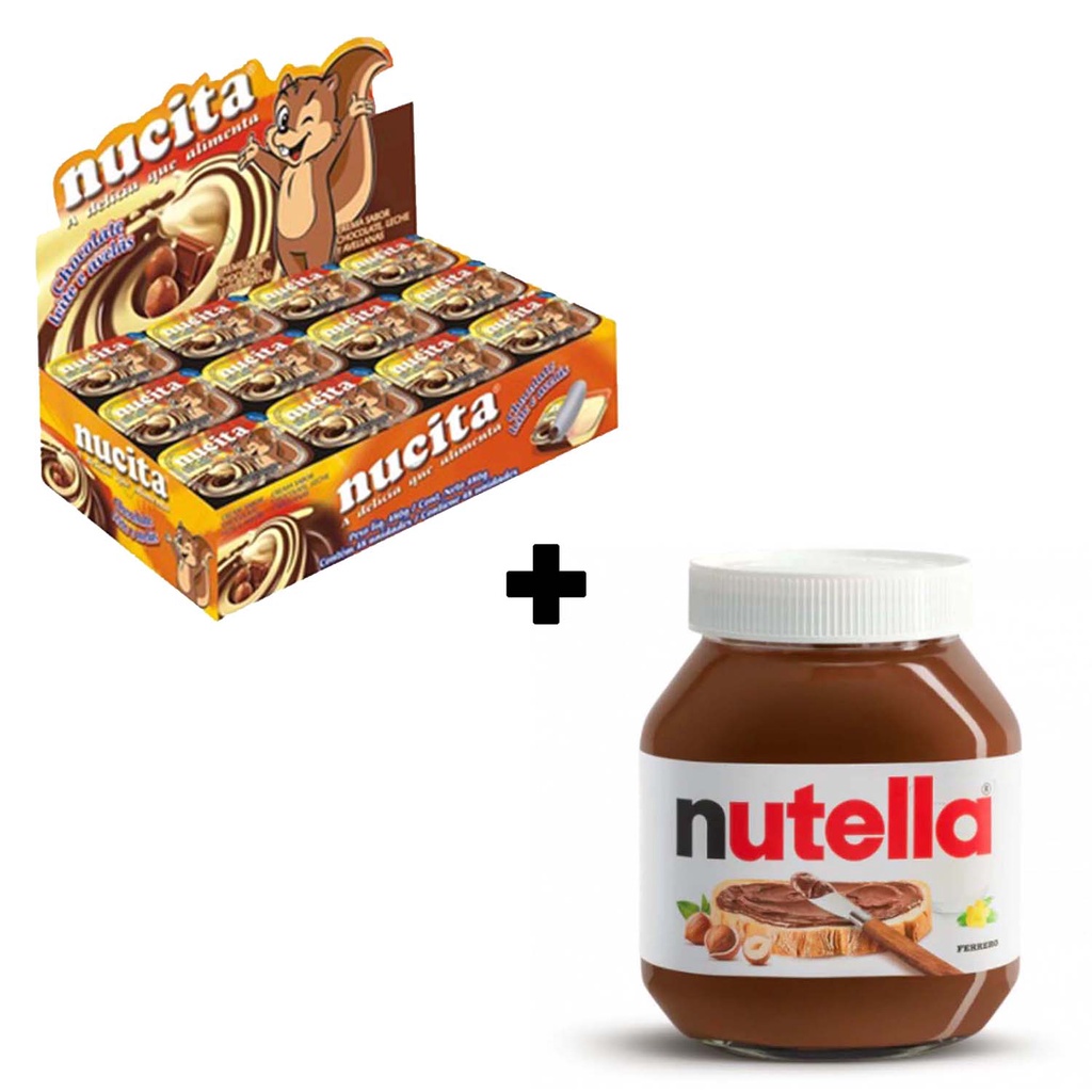 Kit Nutella 140g + Display Com 48 Nucita Bicolor 10g | Shopee Brasil