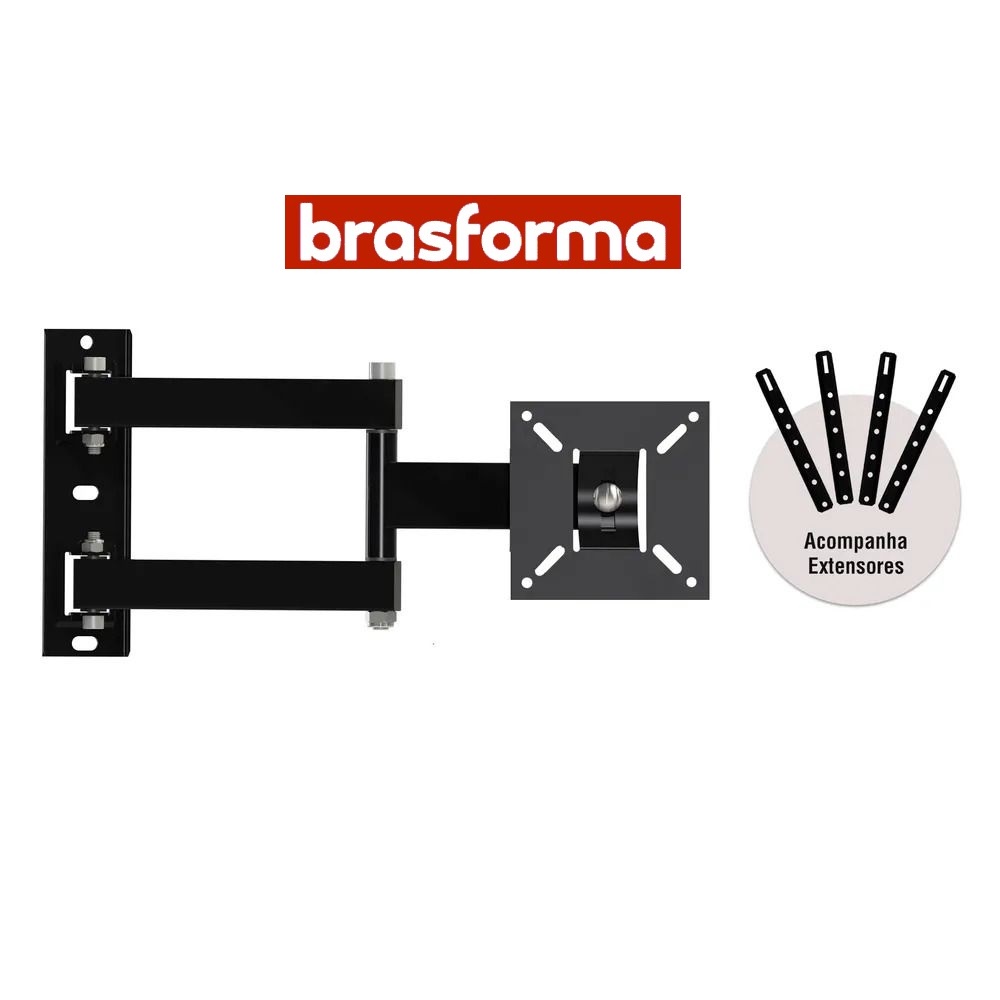 Suporte articulado Brasforma Bra4.0 De Parede Para Tv, monitor De 10 ...
