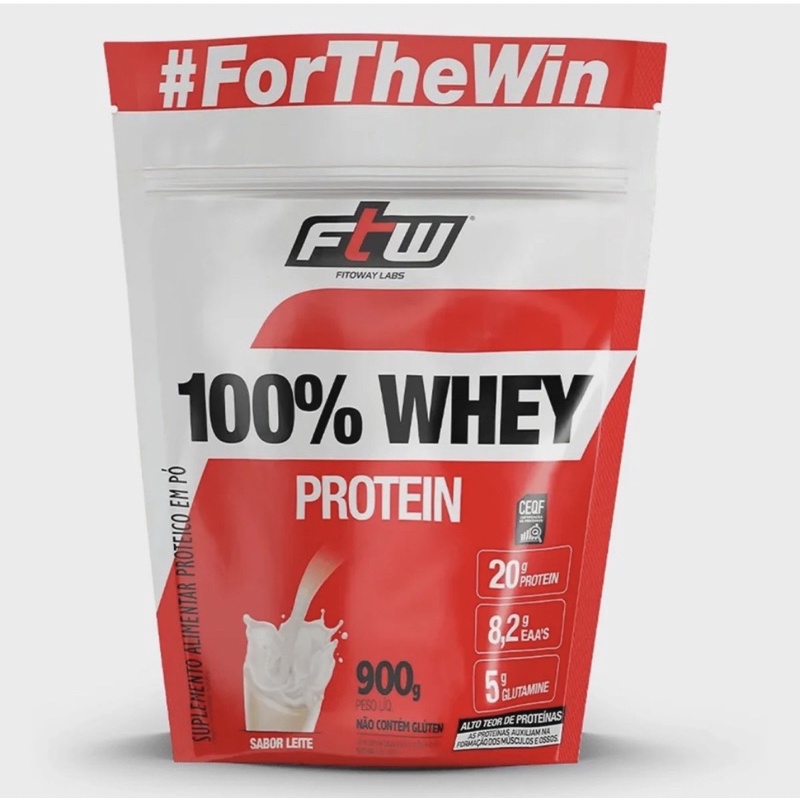 Whey Protein 100% Concentrado Refil 900g. Ftw Sabor Leite | Shopee Brasil
