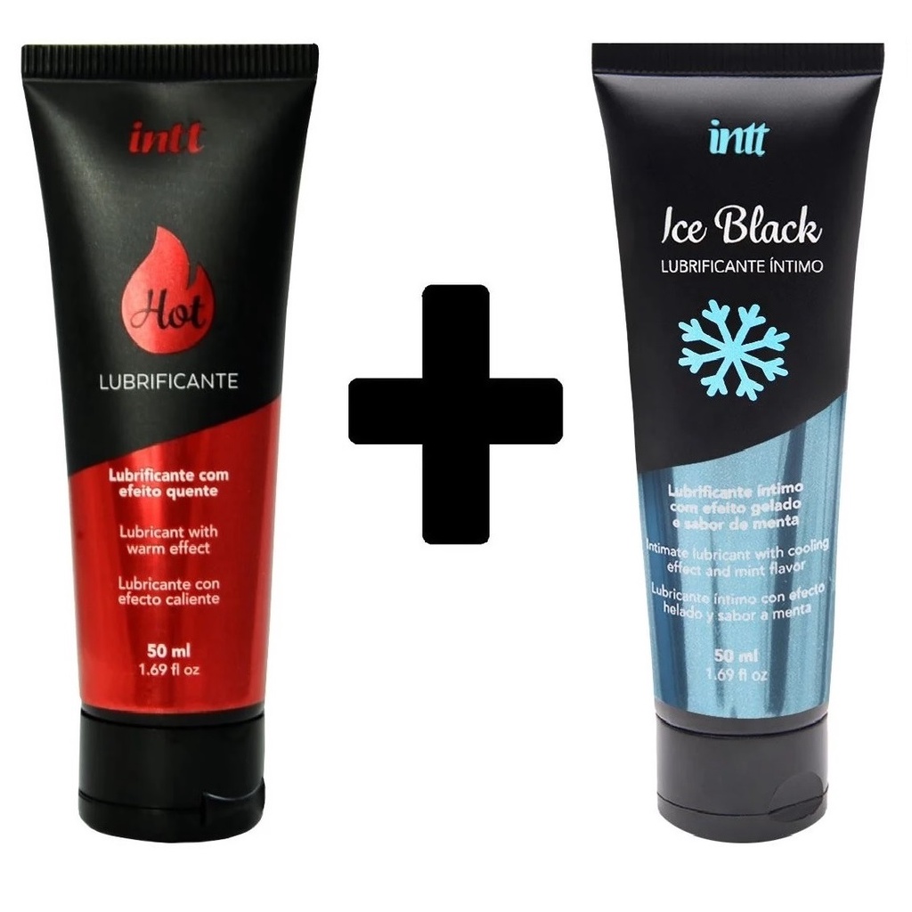 Kit 2 Lubrificante Base Agua Intt - Hot Morango e Ice Black | Shopee Brasil