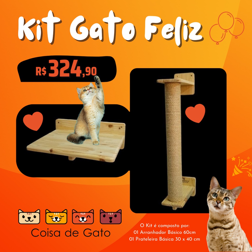 Kit Gato Feliz | Shopee Brasil