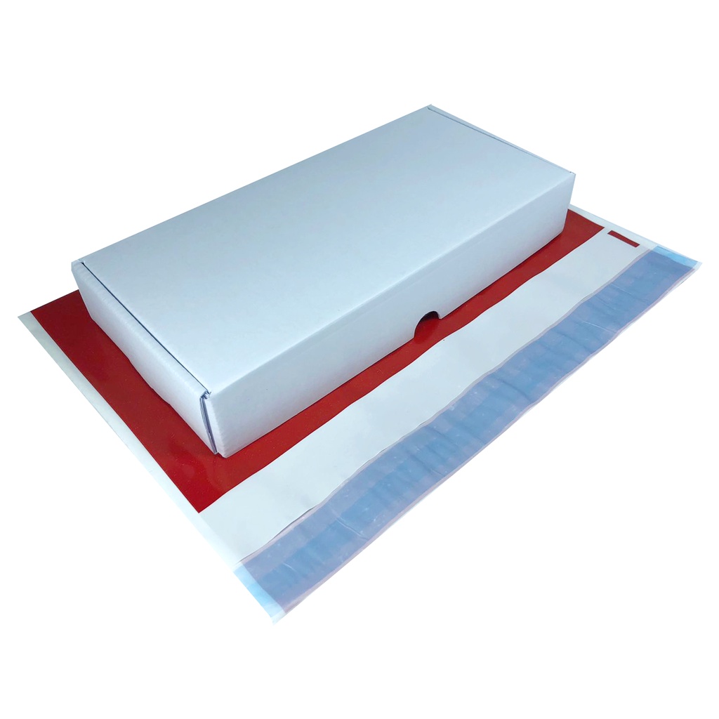 Kit 10 Caixas de Papelão Branco 25x12x4 + 10 Envelopes de Segurança ...