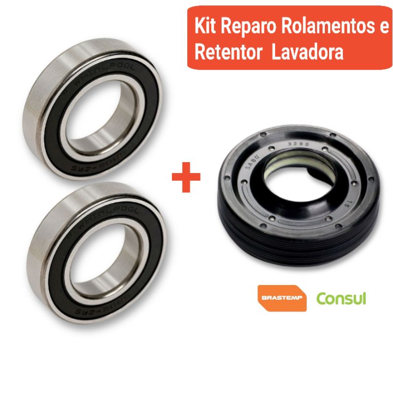 Kit Retentor e 2 Rolamentos Brastemp Consul | Shopee Brasil