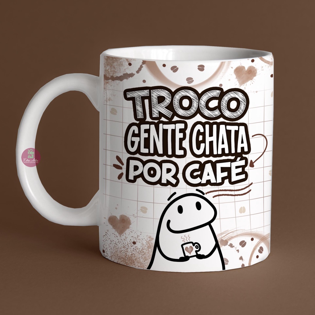 Caneca xicara troco gente chata por café divertida meme engraçada ...