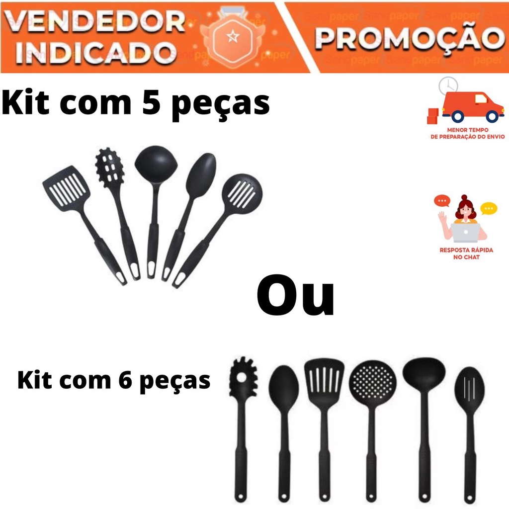Jogo Kit Com 5 Ou 6 Peças De Colheres Talher Colher Em Concha ...