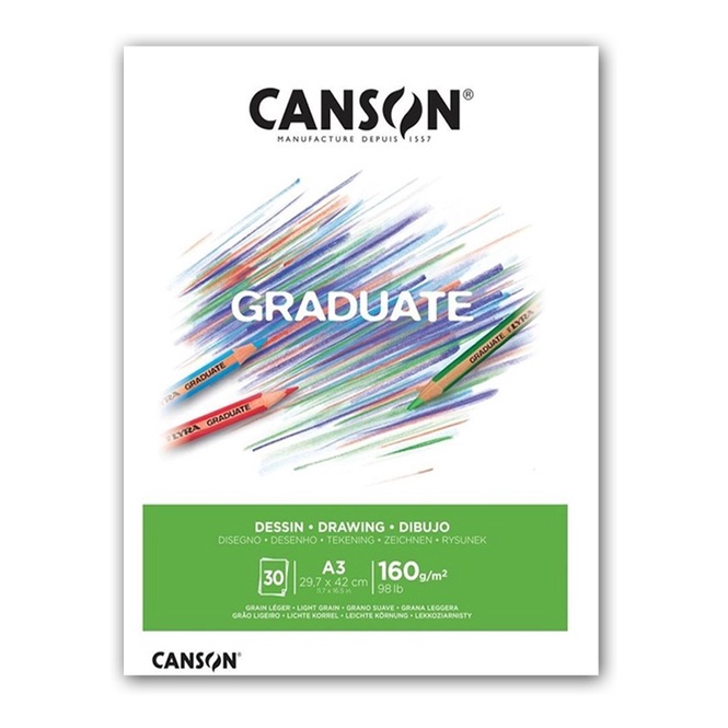Bloco Canson Graduate Desenho 160g A3 30f Canson | Shopee Brasil