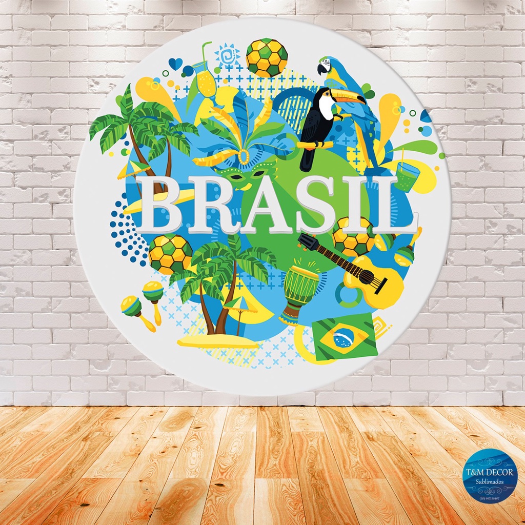 Painel de festa em tecido sublimado 1,50m Brasil | Shopee Brasil