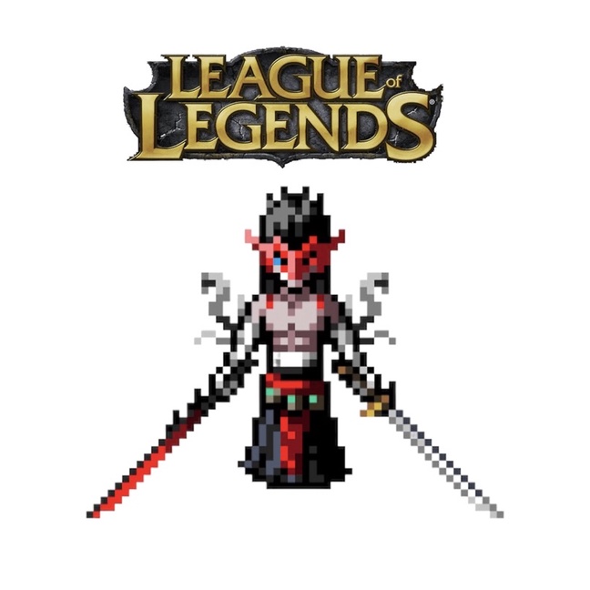 Imã / Peça decorativa Yone mid League of Legends pixel art perler beads ...