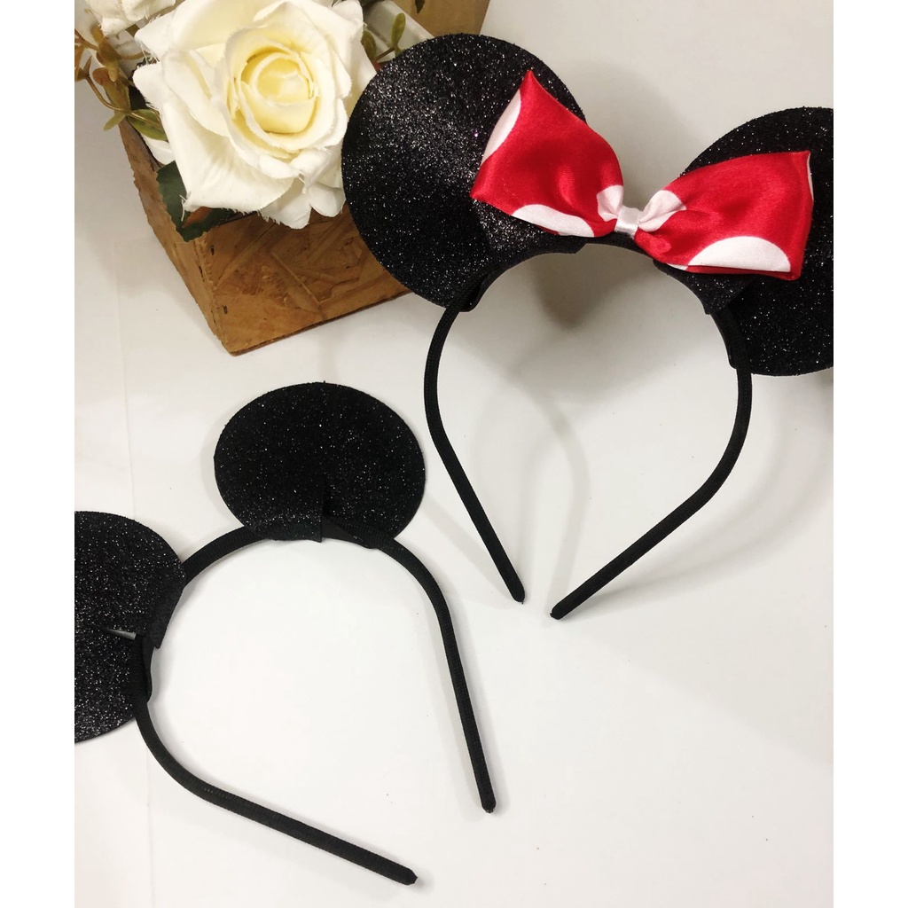 Tiara Minnie Vermelha Em Eva Com Glitter Kit c/ 30 (15 Minnie e 15 ...