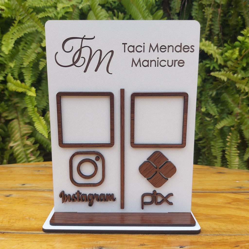 Display / Placa de QR Code Personalizado em Mdf Madeira ( Leia a ...