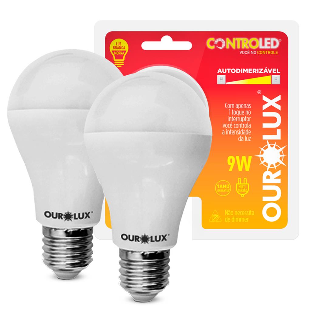 Kit 2 Lampadas Led Autodimerizavel 9W Bivolt E27 2700K | Shopee Brasil