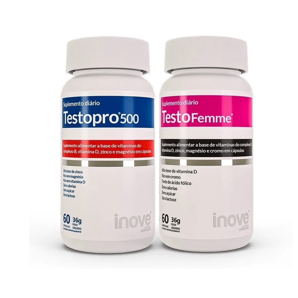 Testopro 500 Original + Testofemme 500mg Inove | Shopee Brasil