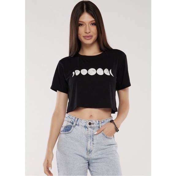 Cropped Feminino Fases da Lua Moda Verão 2022 | Shopee Brasil