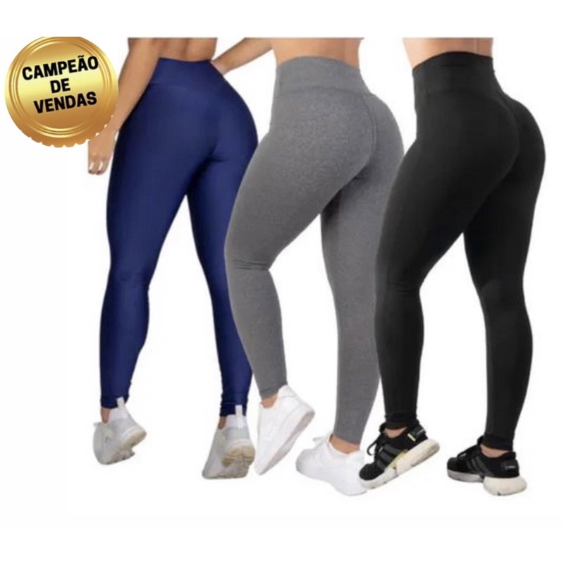 Calça Legging Suplex Fitness Legging Academia pilates cintura alta ...
