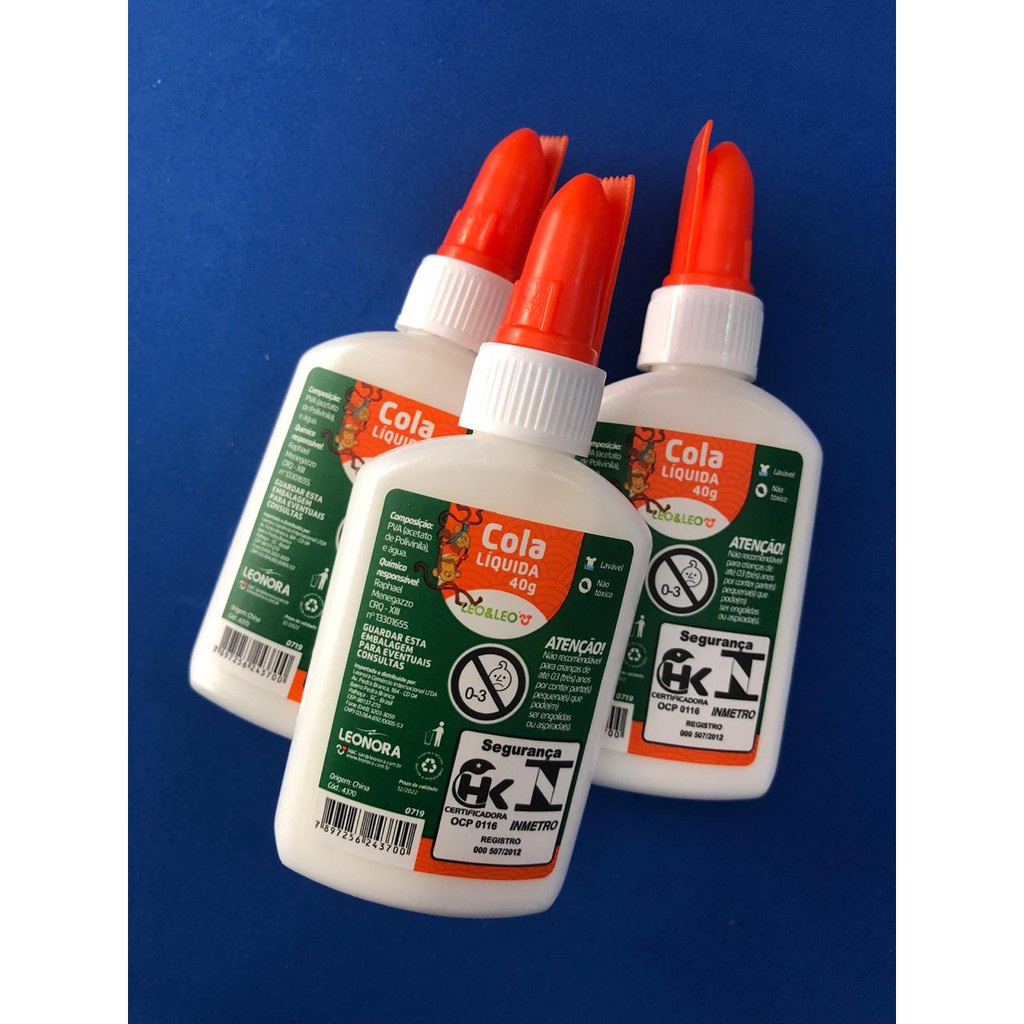 Cola Branca Escolar Liquida 40gr - Leo&Leo. | Shopee Brasil