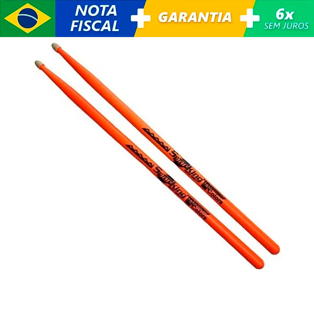 Par de Baquetas Luminosa Spanking 7A Laranja Luminosa - AC2650 | Shopee ...