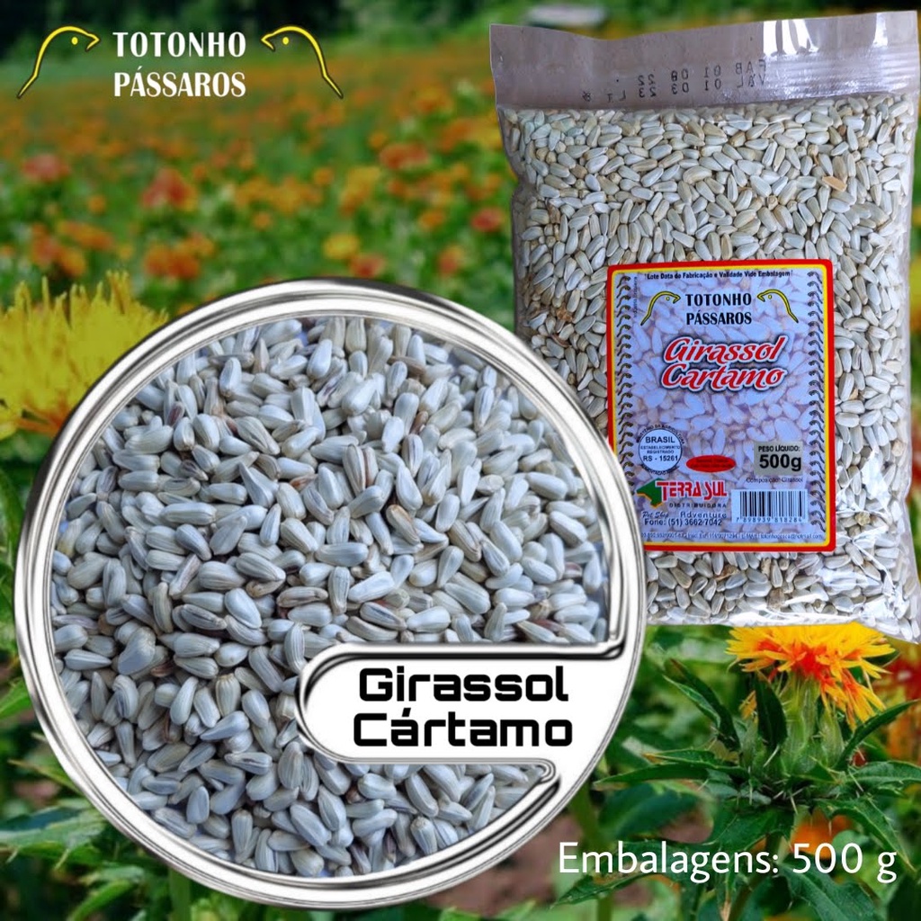 Semente Girassol Cártamo para Pássaros 500 g | Shopee Brasil