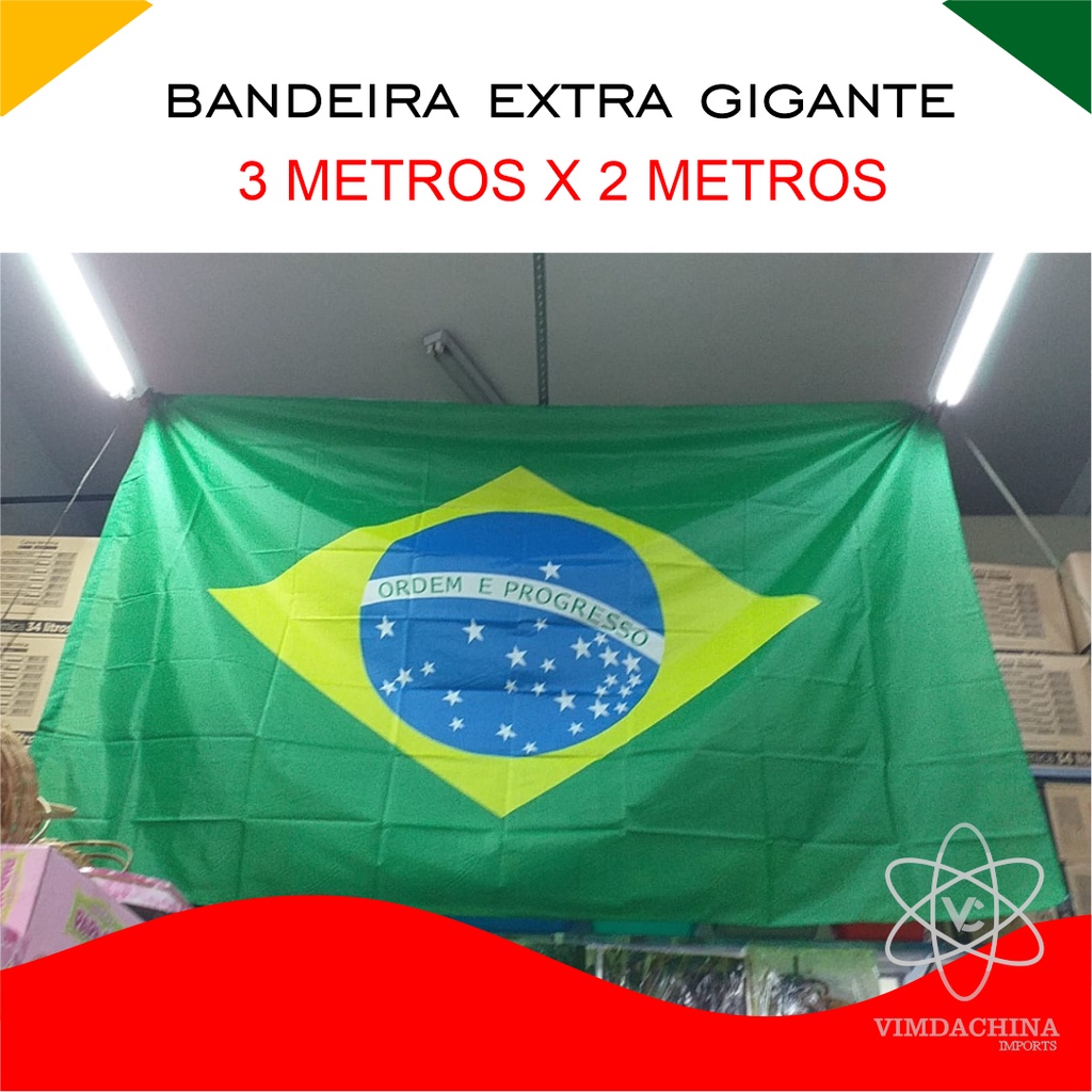 Bandeira do Brasil - Extra Gigante 3 METROS | Shopee Brasil